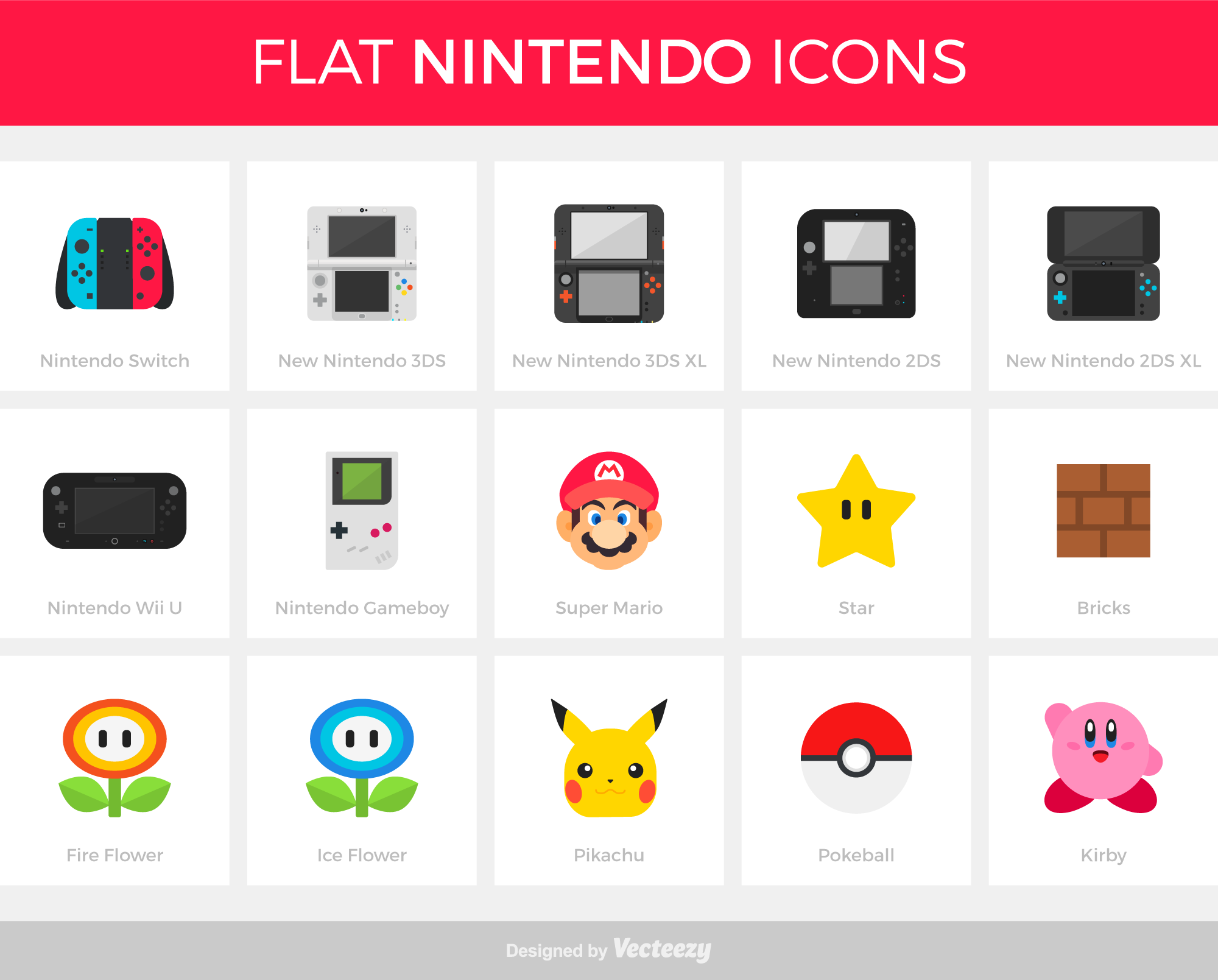 Free Download: Flat Nintendo Icons